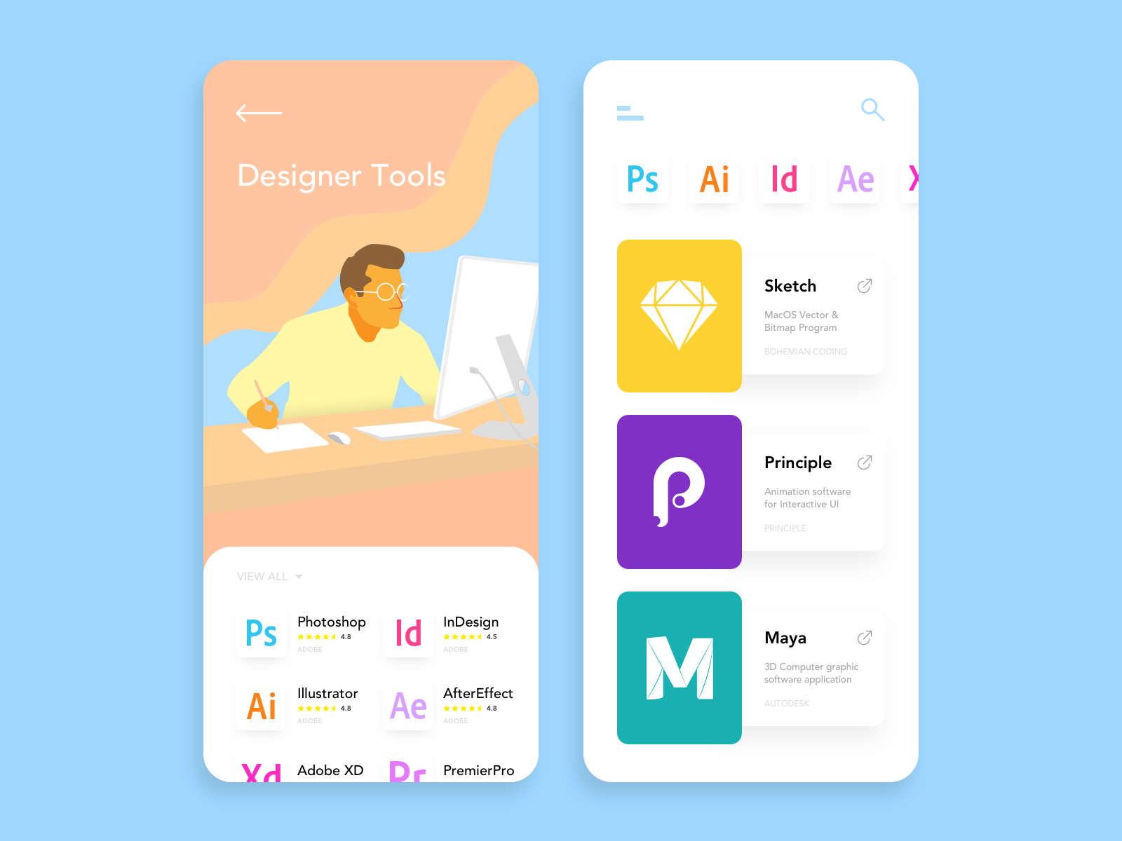 Designer Tools - App UI Concept by Samir Lacevic on Dribbble