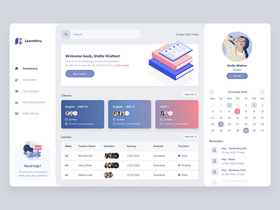Learnthru: Manage your online courses | e-Learning Dashboard by Berkem ...