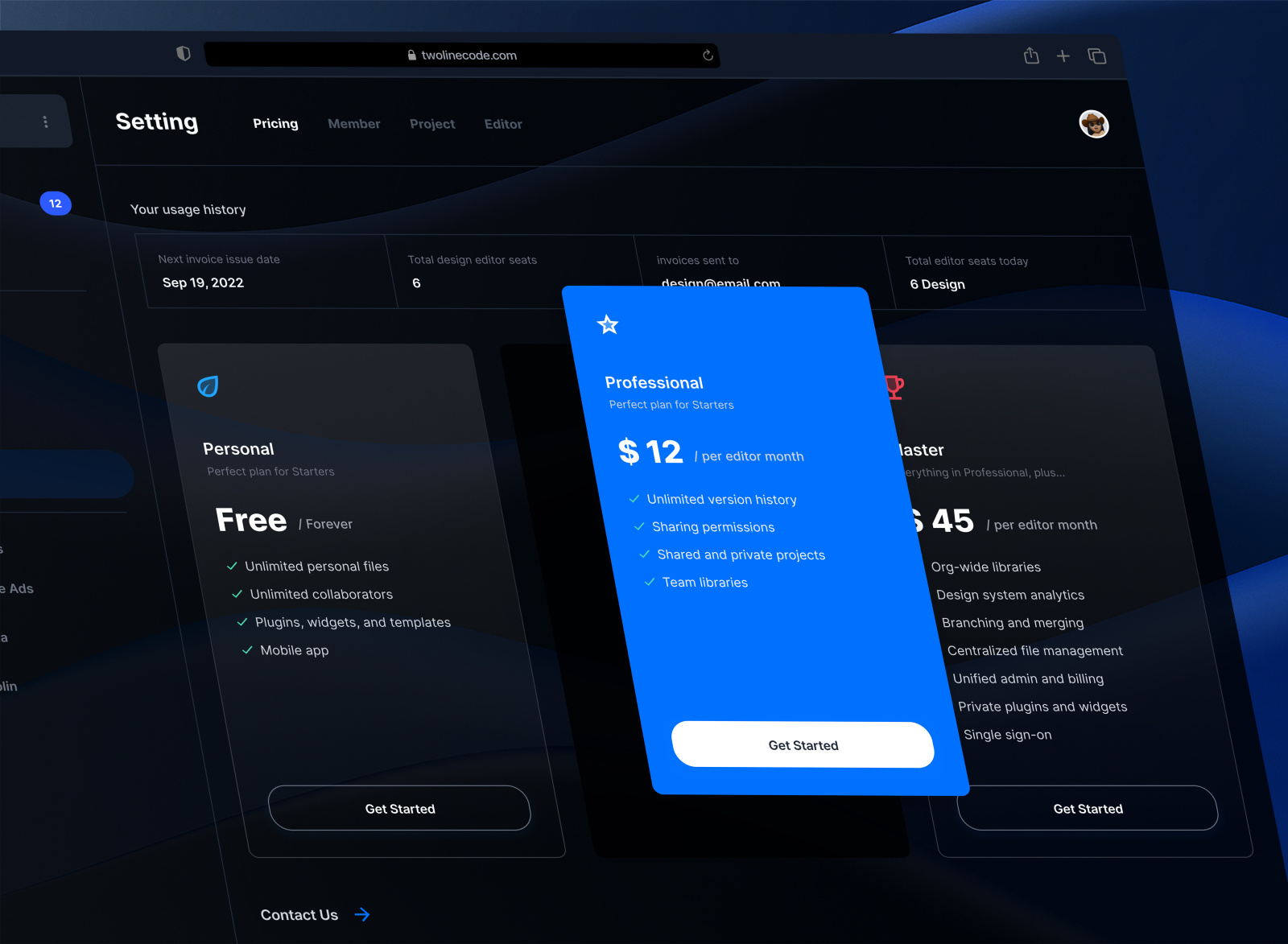 Pricing UI by Twolinecode on Dribbble