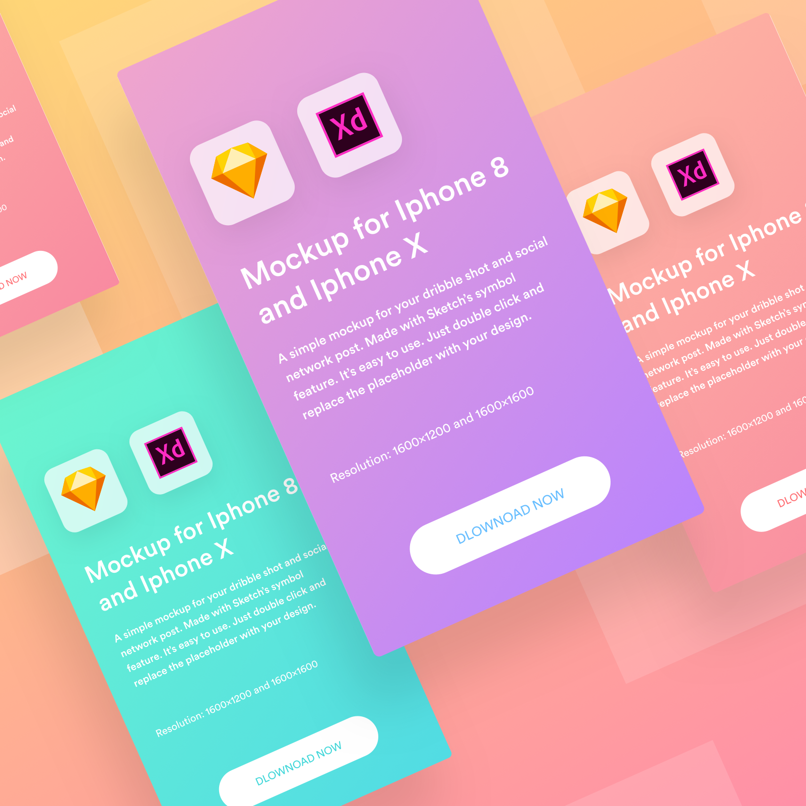 Dribbble - iphone_x_multi_screens_mockup_square.png by Shojol Islam