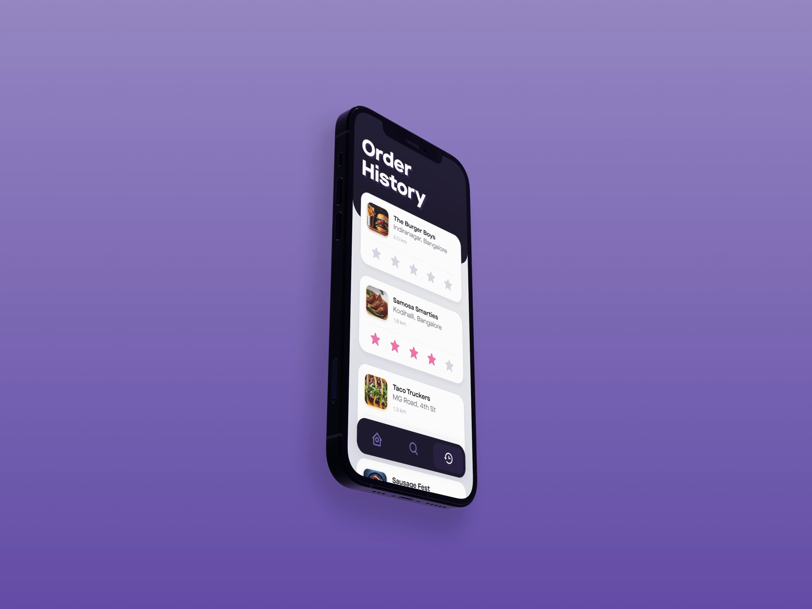 Order History - Food App by Keith Vaz on Dribbble