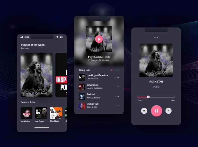 Podcast Music Player UI Design by Hamza Nisar on Dribbble