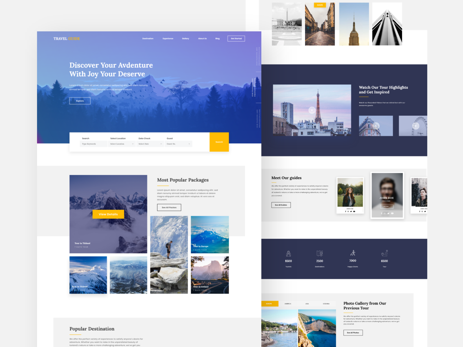 Travel Guide Website by Shahriar Ahmed on Dribbble