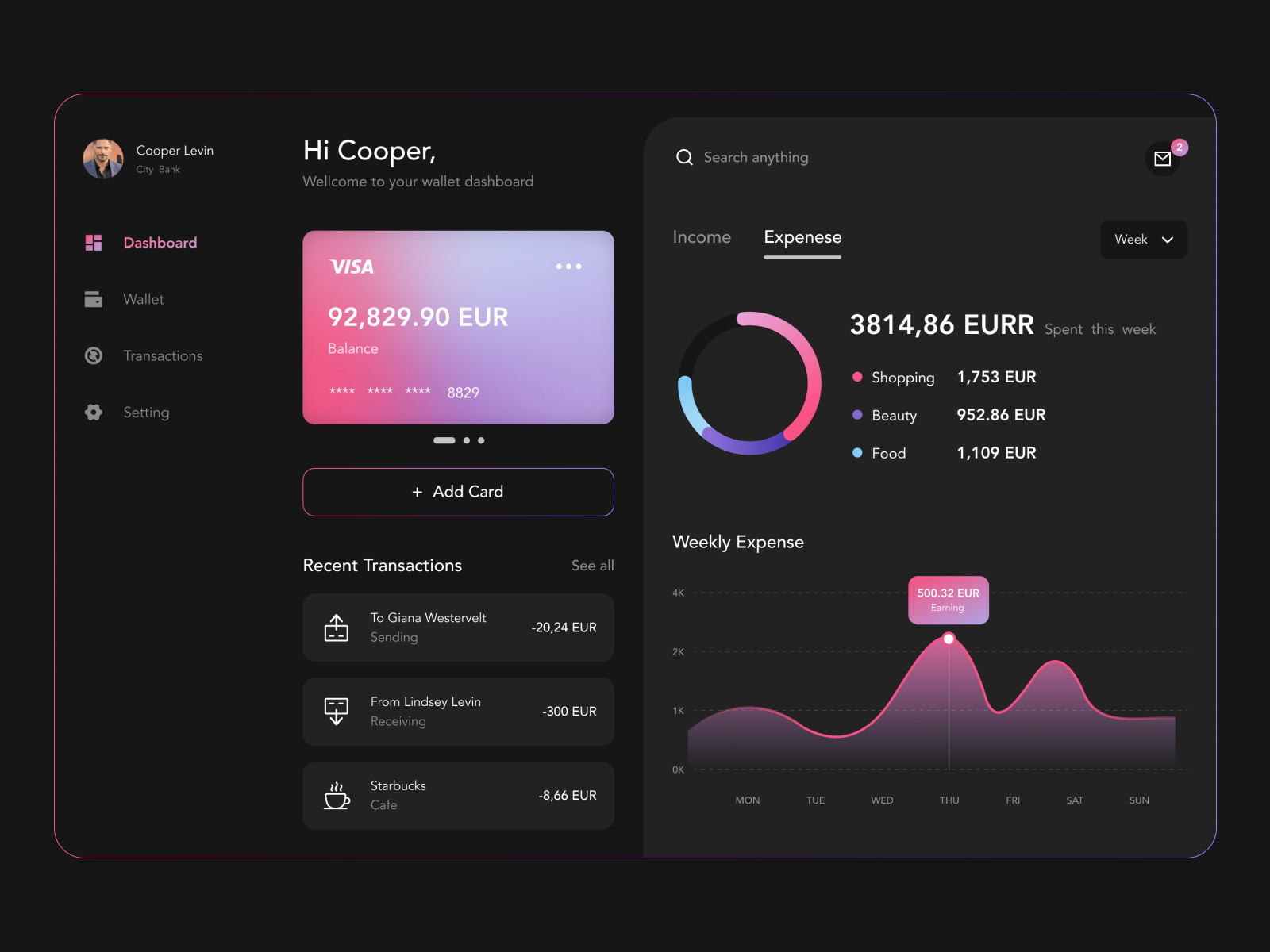 Banking Dashboard UI by .:kaki:. on Dribbble
