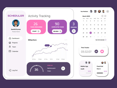 Task Scheduler and Analyser UI by Senthil Kumar on Dribbble