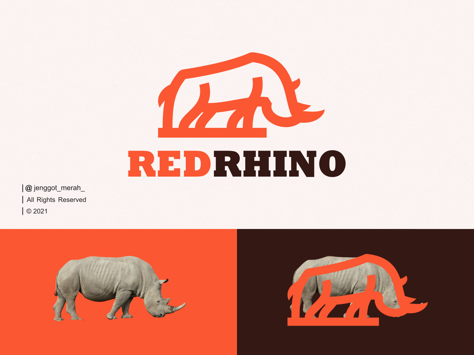 RedRhino Logo Design by Jenggot Merah on Dribbble