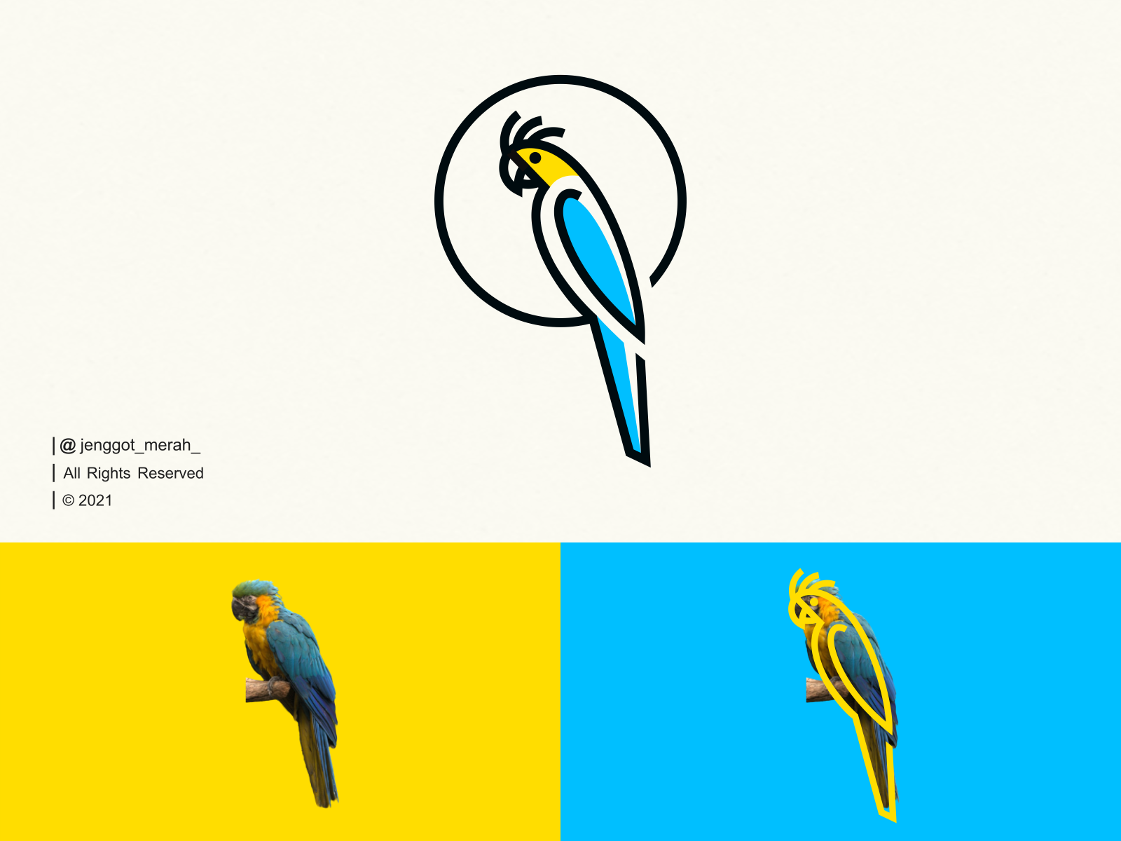 Parrot Line Art Logo Idea by Jenggot Merah on Dribbble