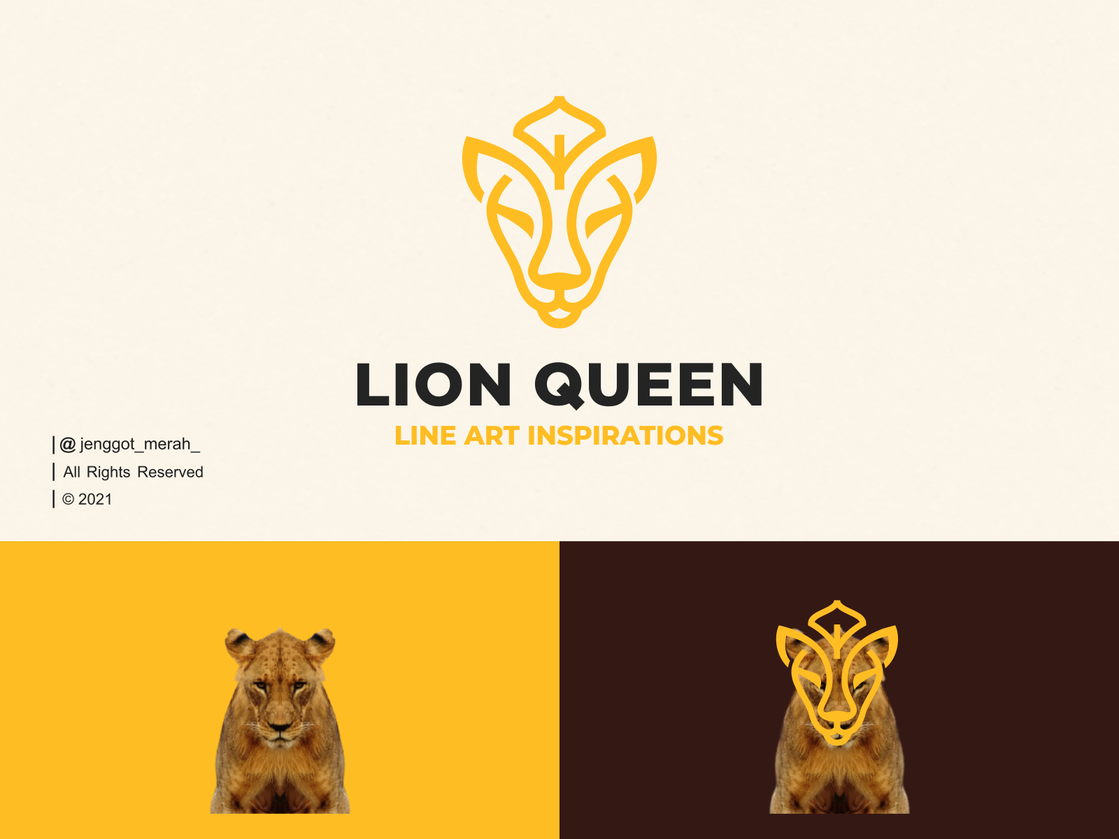 Lion Queen Line Art logo idea by Jenggot Merah on Dribbble