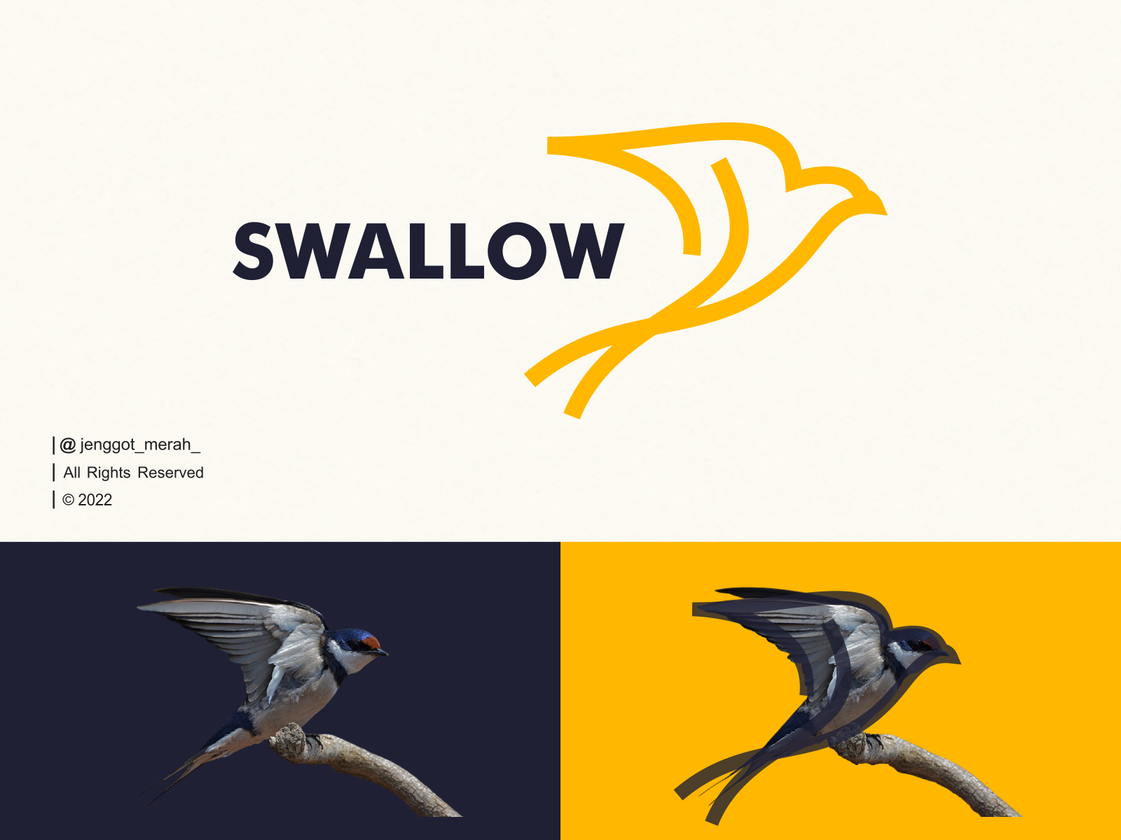 Swallow Line Art logo idea by Jenggot Merah on Dribbble