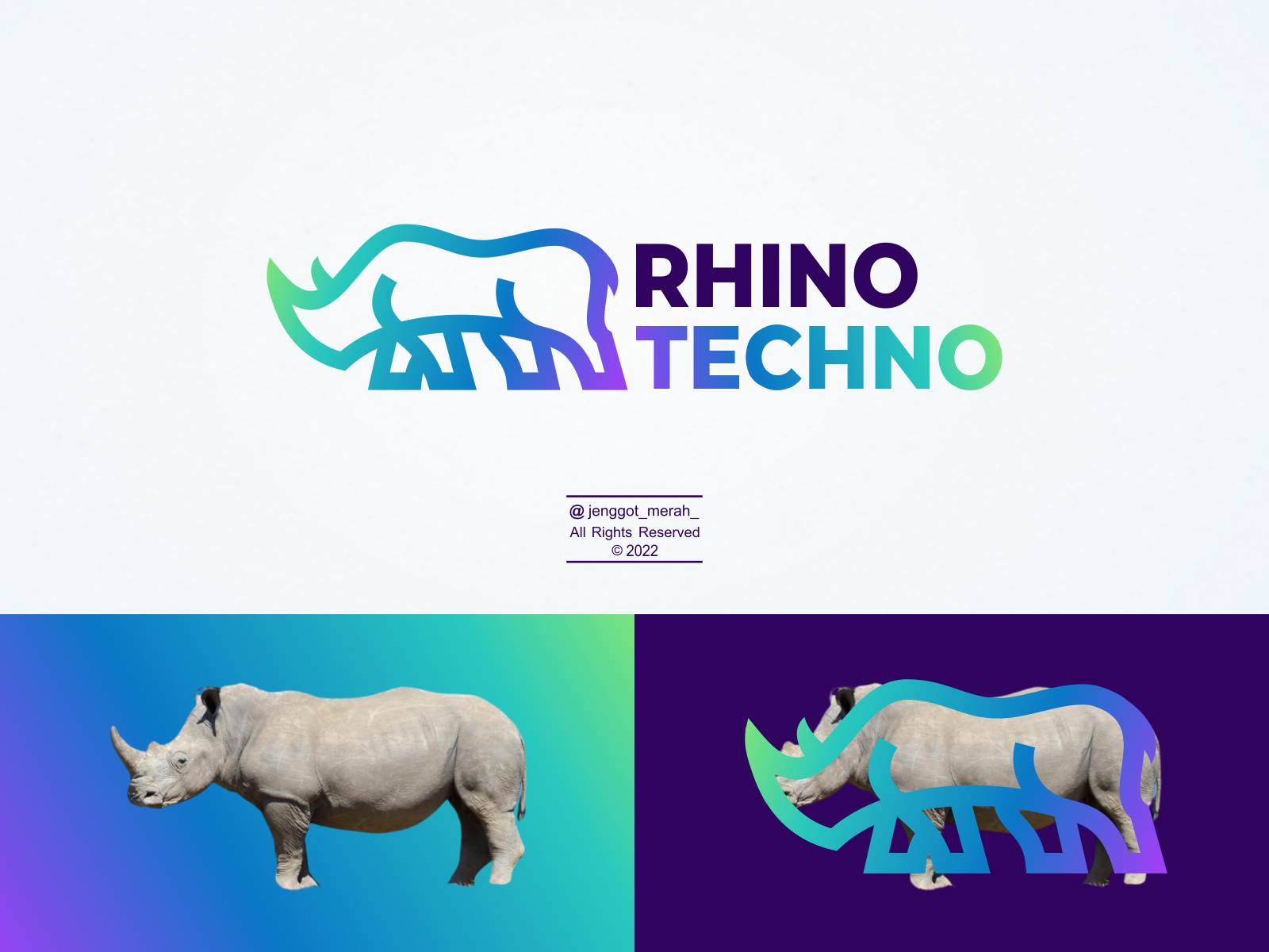 RhinoTechno Line Art logo idea. by Jenggot Merah on Dribbble