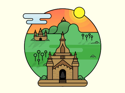 Bagan - Myanmar by Wieland on Dribbble