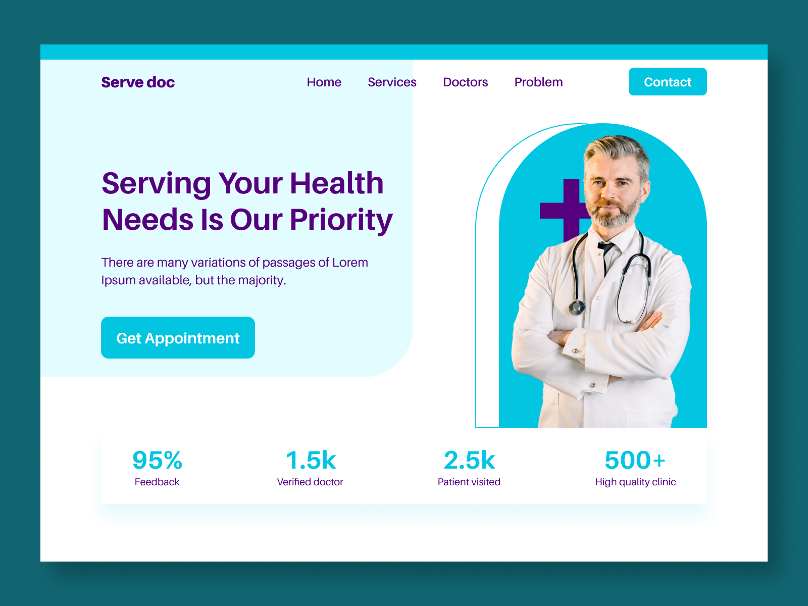 Medical website hero UI design by Sazidur Rahman on Dribbble
