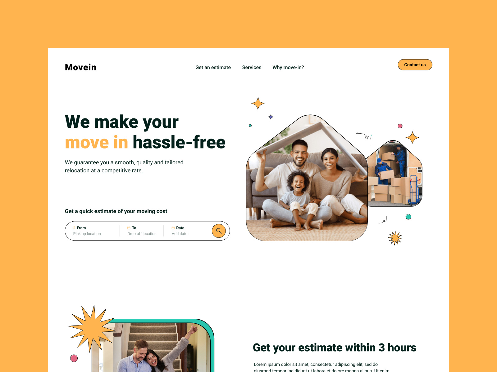 Move In Website Hero By Tasneem Djabri On Dribbble