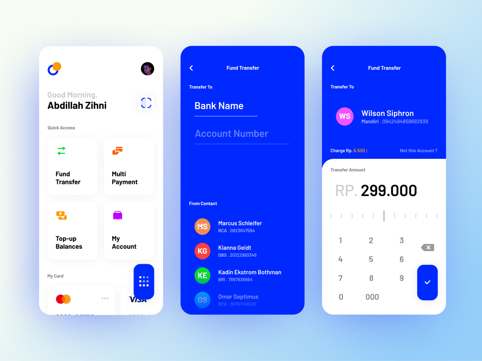 Transfer Money - Bank App by Zihni on Dribbble