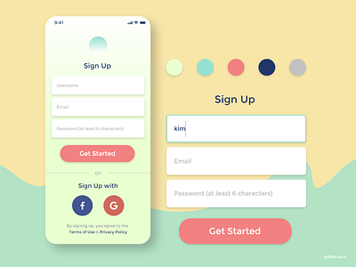 Daily UI: 001 - Sign Up by Kim on Dribbble
