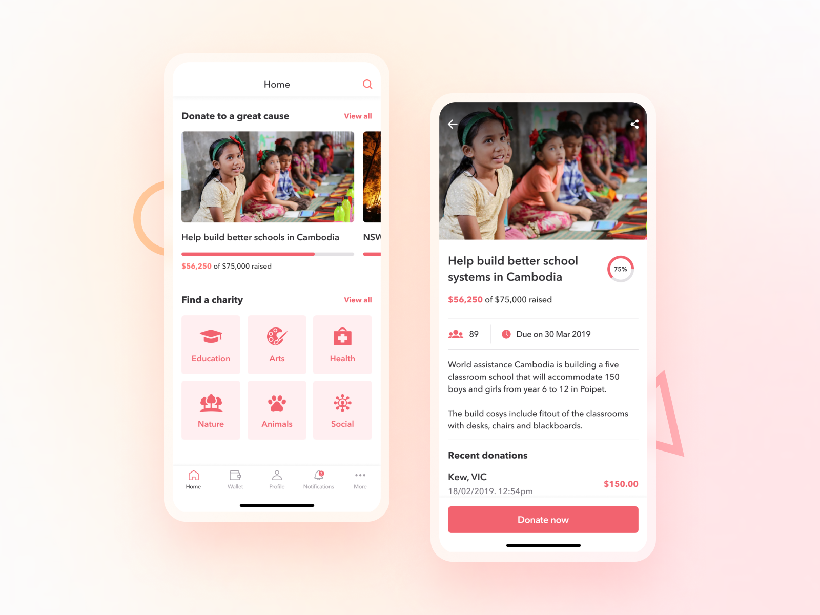 Charity App by Rifan Thamrin on Dribbble