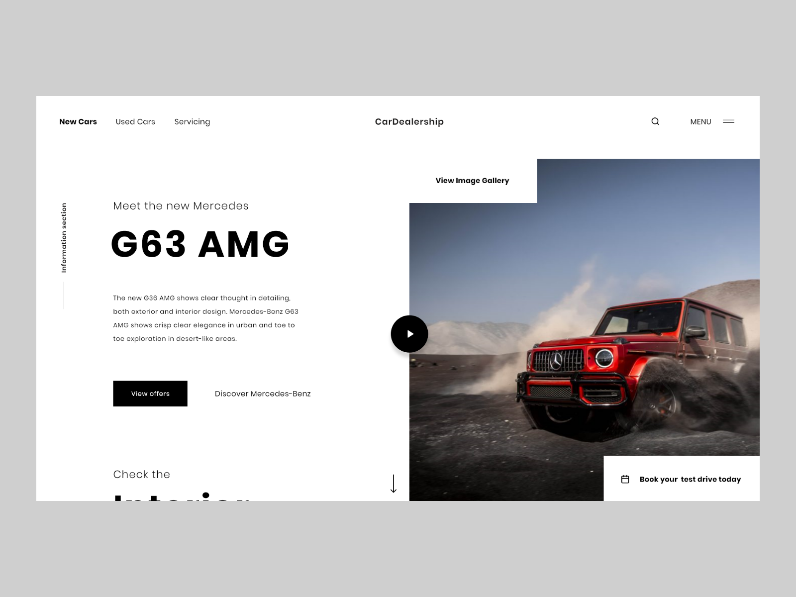 Concept for Mercedes dealership site by Web Rizz on Dribbble