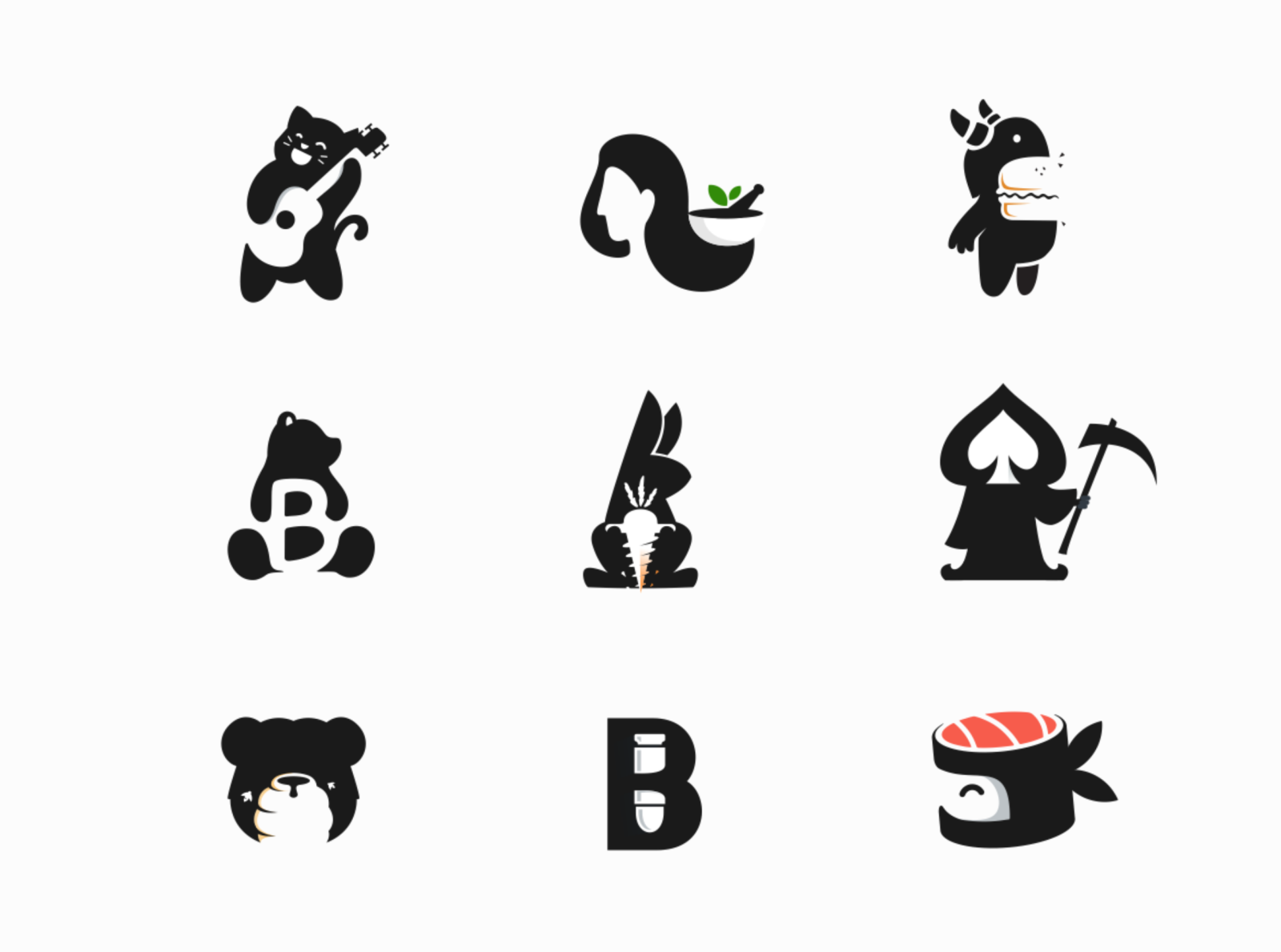 negative space logo colection by Garasigrafis on Dribbble