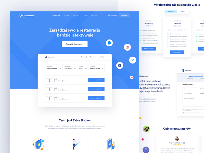 TableBooker Landing page by Kuba Wojciechowski on Dribbble