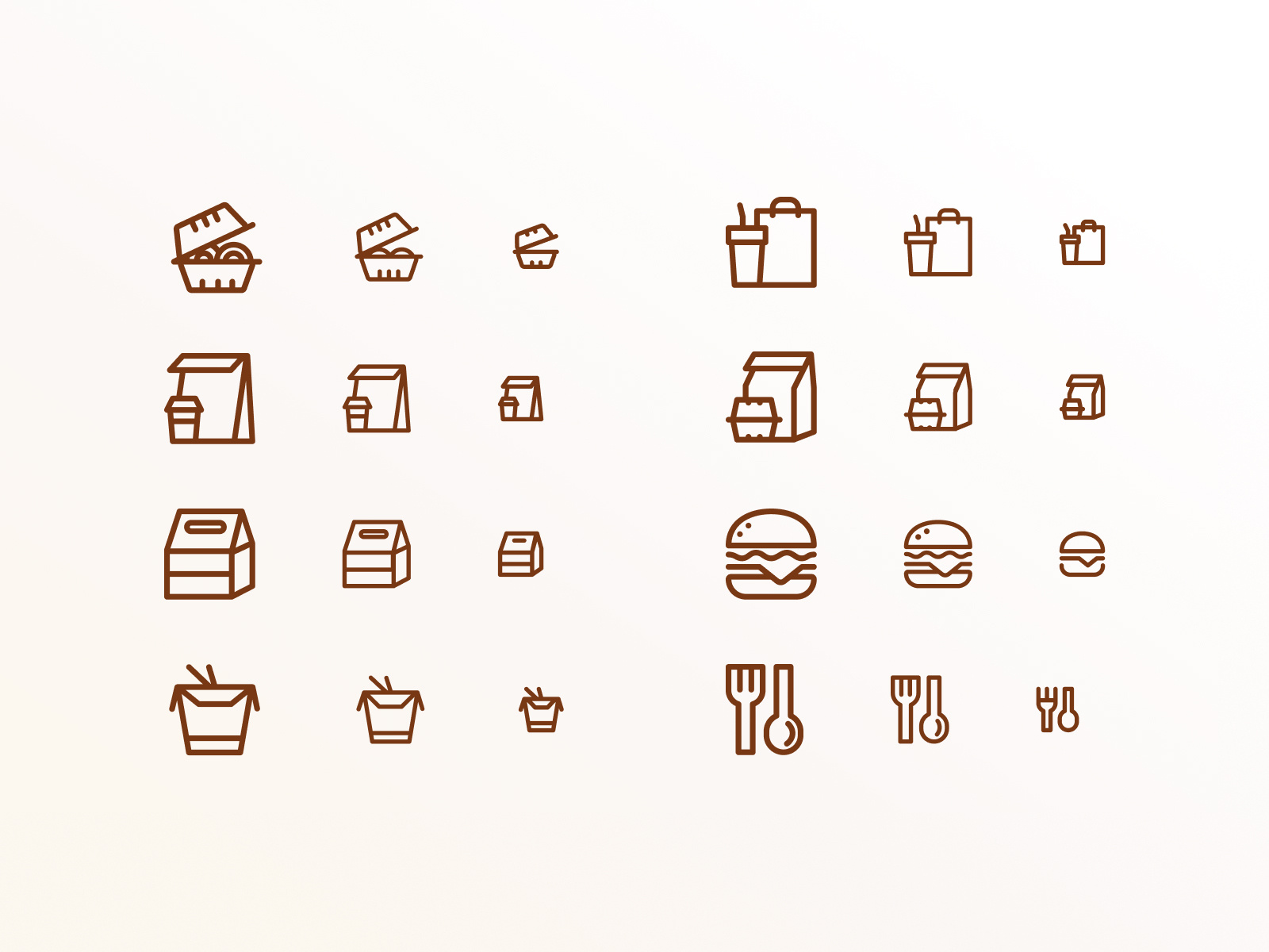 Takeout Icons by Ryan Young on Dribbble