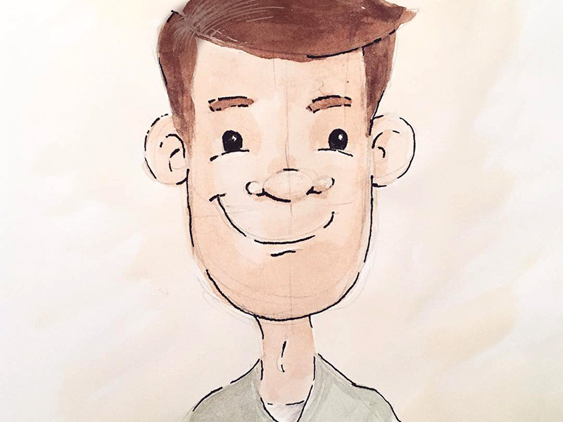 Self Portrait Illustration, Day 6 by Ryan Young on Dribbble