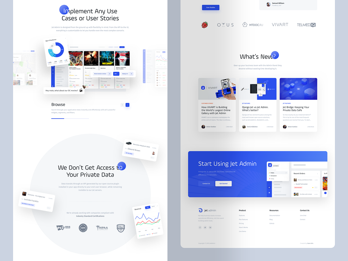 Jet Admin - Landing Page by Anton Pecheritsa for Geex Arts on Dribbble