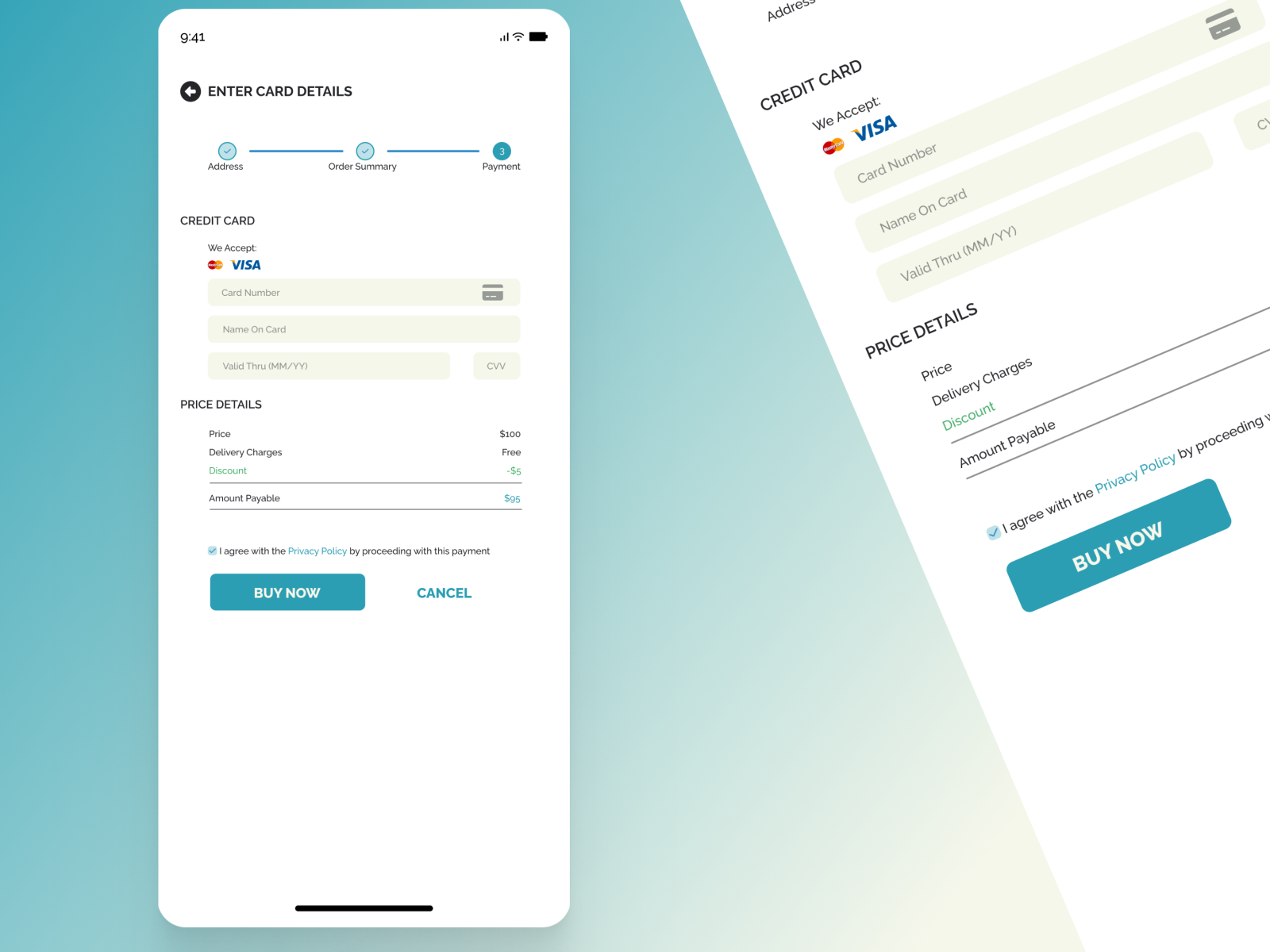 Checkout Page- Daily UI #2 by Priyanshu Negi on Dribbble