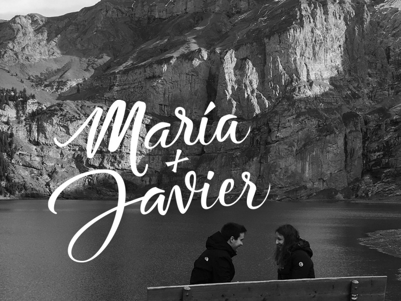 María + Javier wedding lettering logo by José Luis Sanz on Dribbble