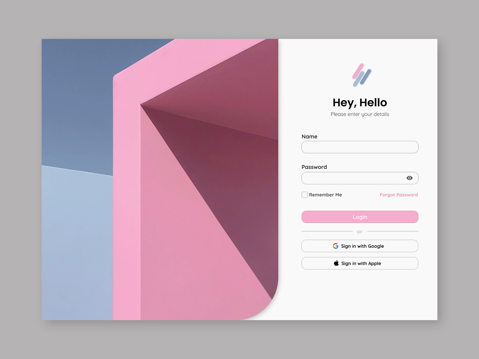 Simple Sign in Page by Muhammad Abiyyu Falean on Dribbble