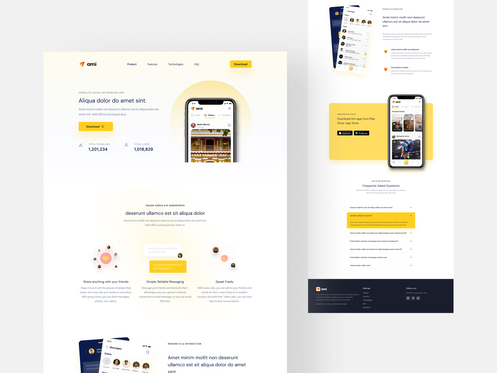 Ami App - Landing page design by Shafeequr Rahman on Dribbble