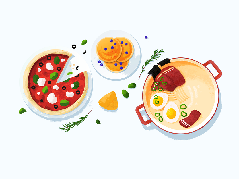Food Illustration by Katarzyna Dziaduś for Netguru on Dribbble
