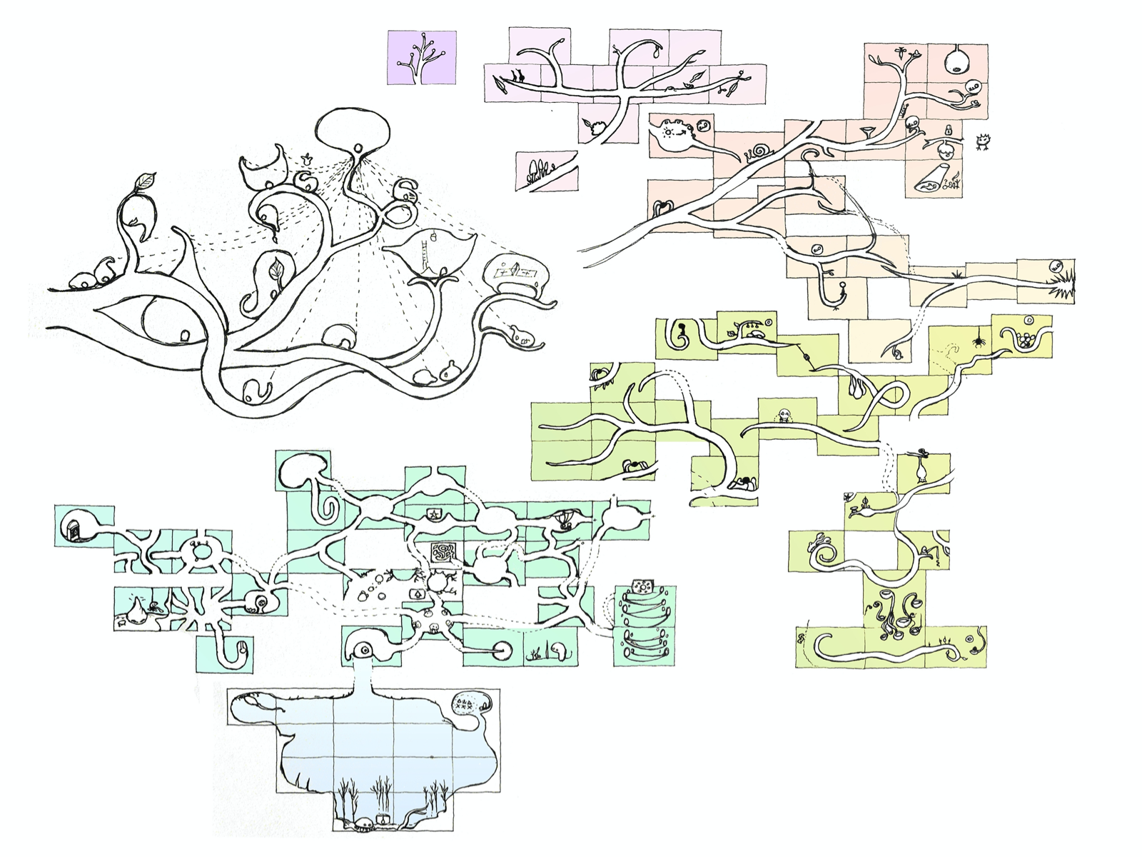 Botanicula Game Level Map by Amanda Lou Parker on Dribbble