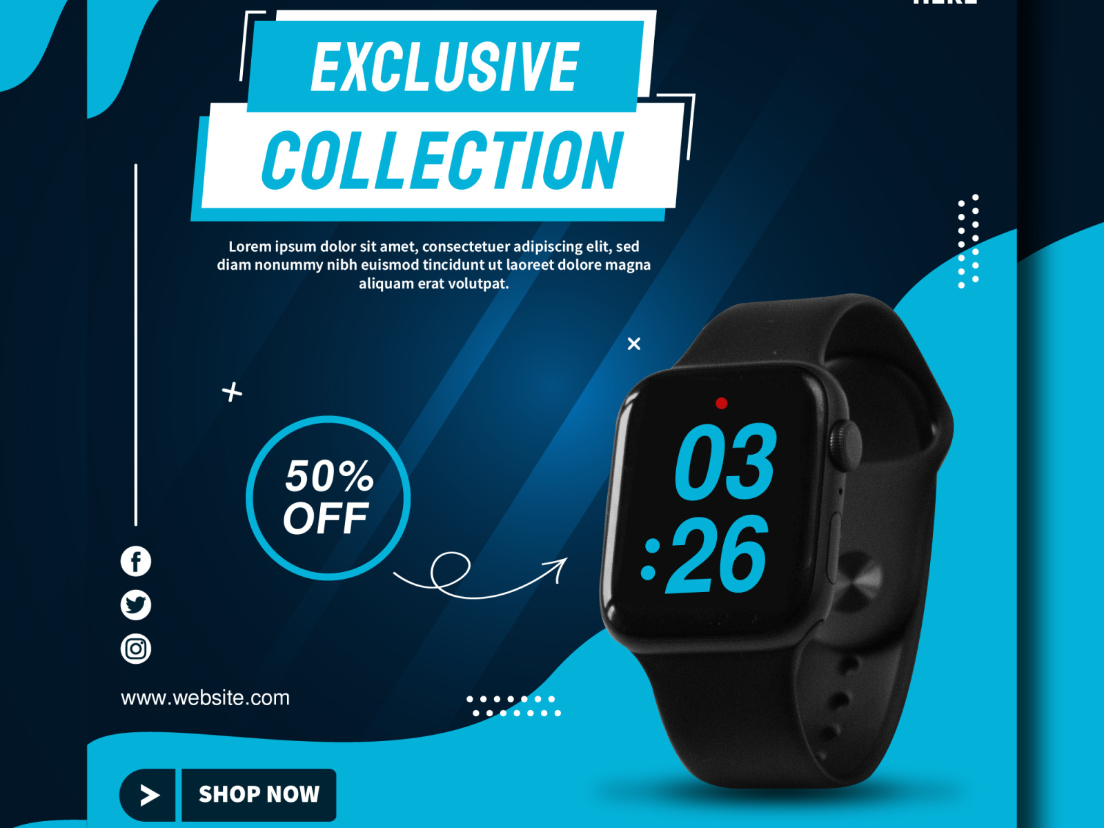 Smart watch social media post design by Muhammad Sirat on Dribbble