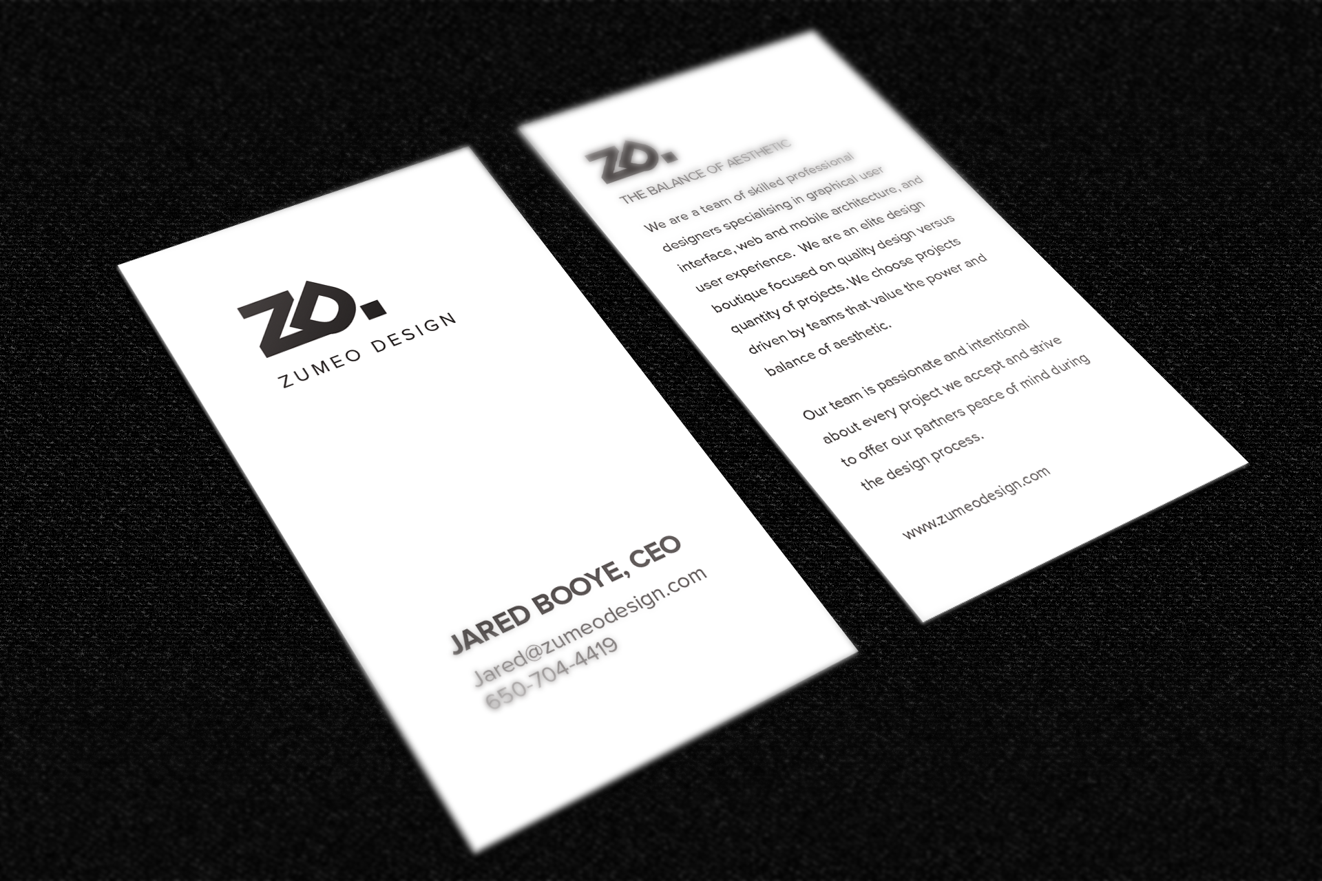 Zumeo Design Cards by Jared Booye on Dribbble