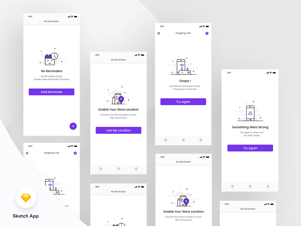Empty State UI Kit by Ru$hi Yog@r on Dribbble