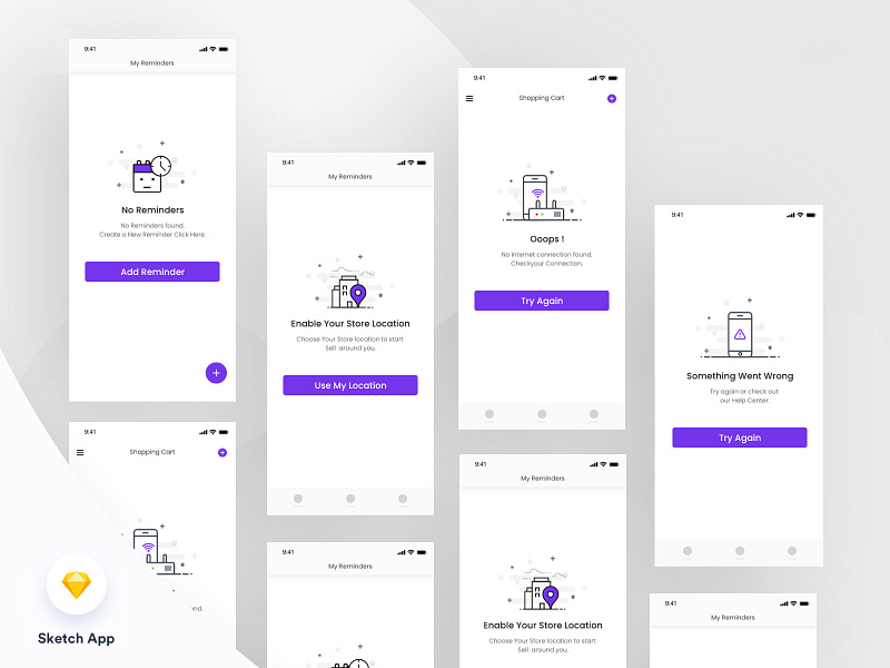 Empty State UI Kit by Ru$hi Yog@r on Dribbble