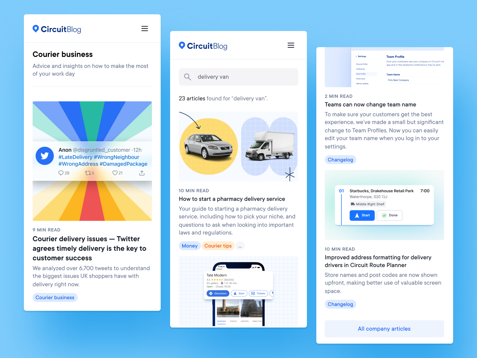 Blog – Mobile screens by Alex Stoian for Circuit on Dribbble