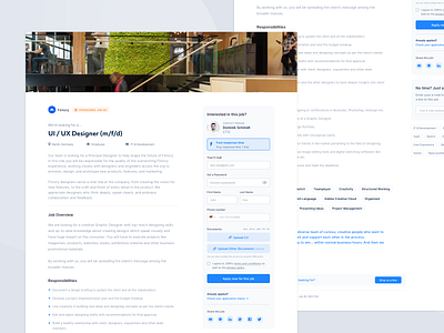 Hiring Platform – Job Application Page by Julian Herbst for Fintory on ...