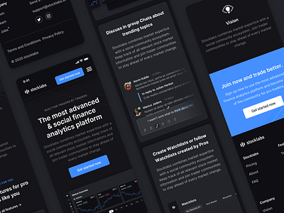 Stocklabs – Mobile Website by Julian Herbst for Fintory on Dribbble