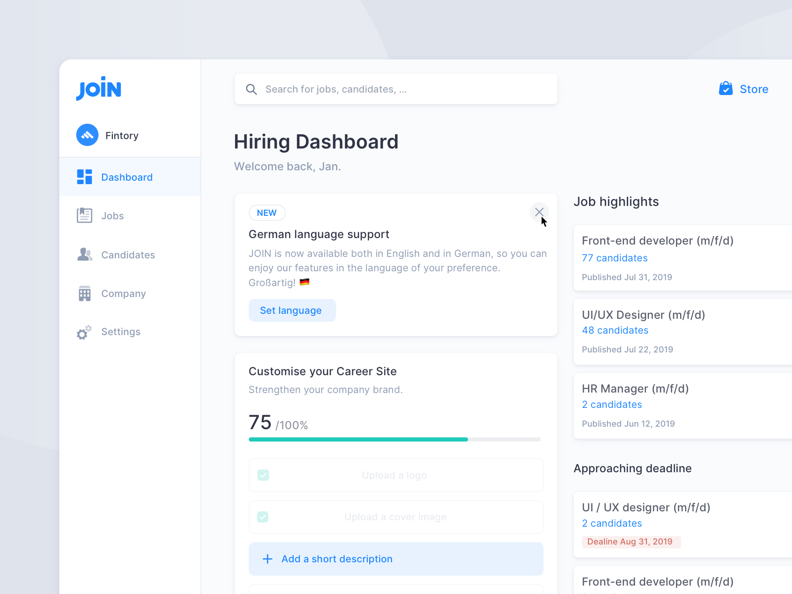 Hiring & Job Ad Platform – Dashboard by Julian Herbst on Dribbble