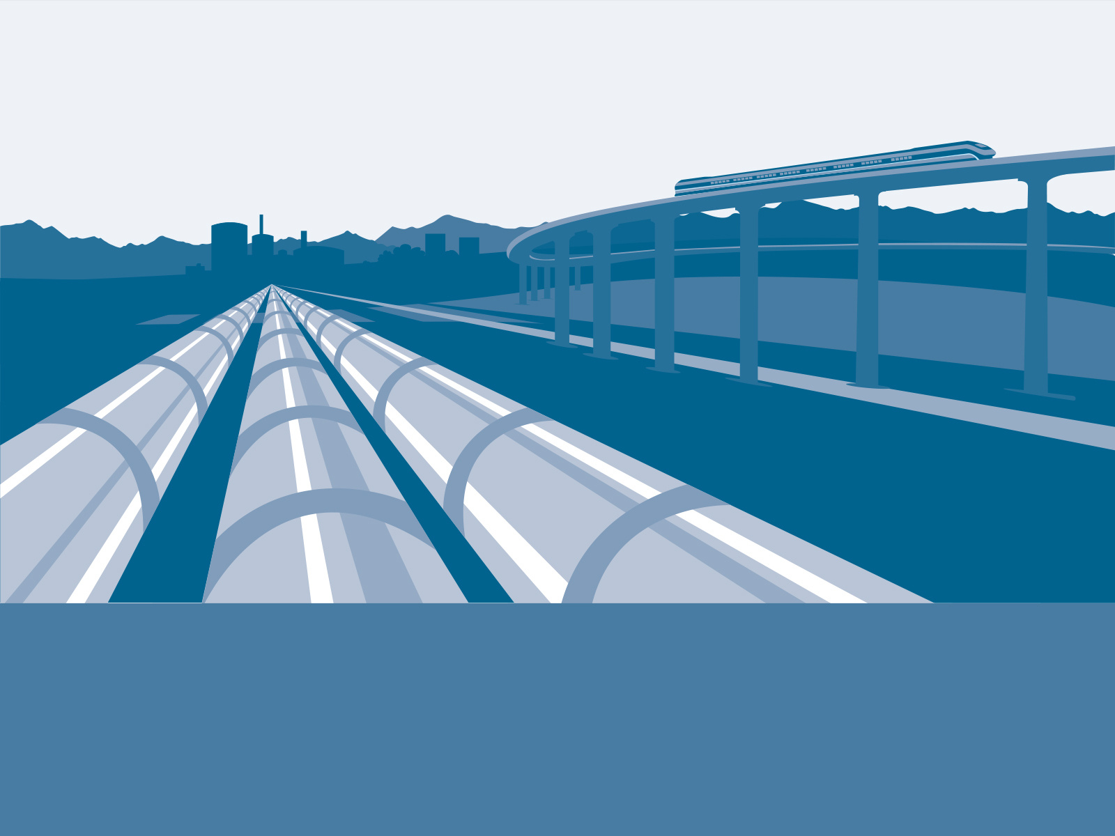Pipelines and Train Illustration by Suzi Speck on Dribbble