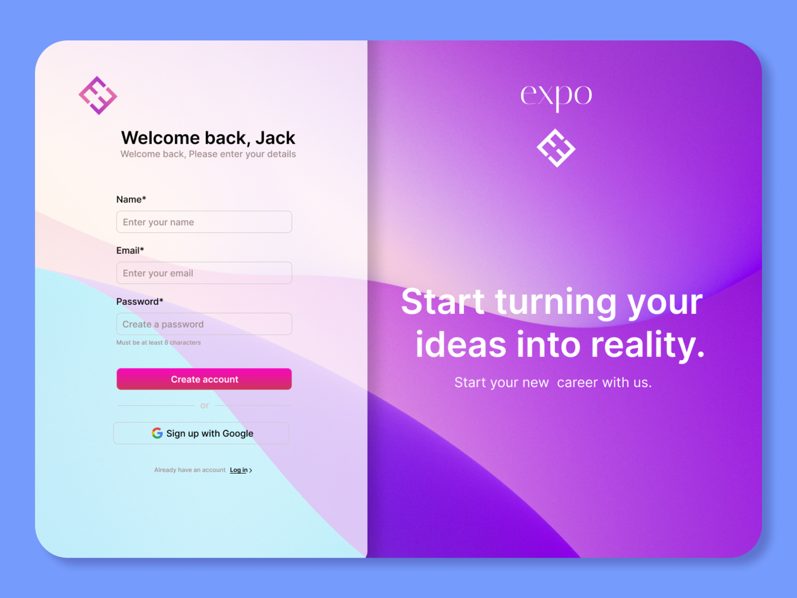Sign up Page by Sajesh on Dribbble