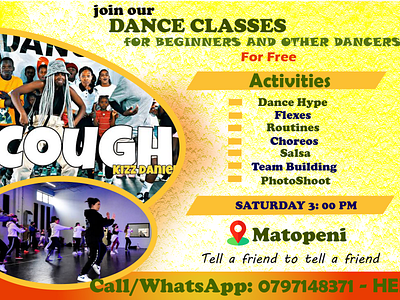 DANCE CLASS POSTER by Emmanuel Mulwa on Dribbble