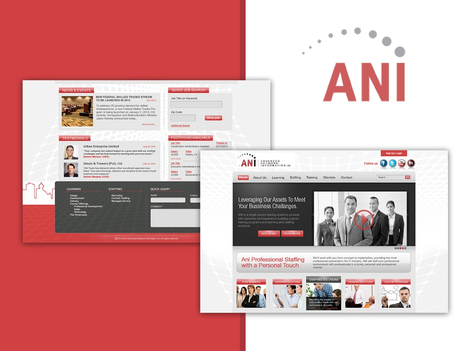 ANI Web Design by prosouls inc on Dribbble