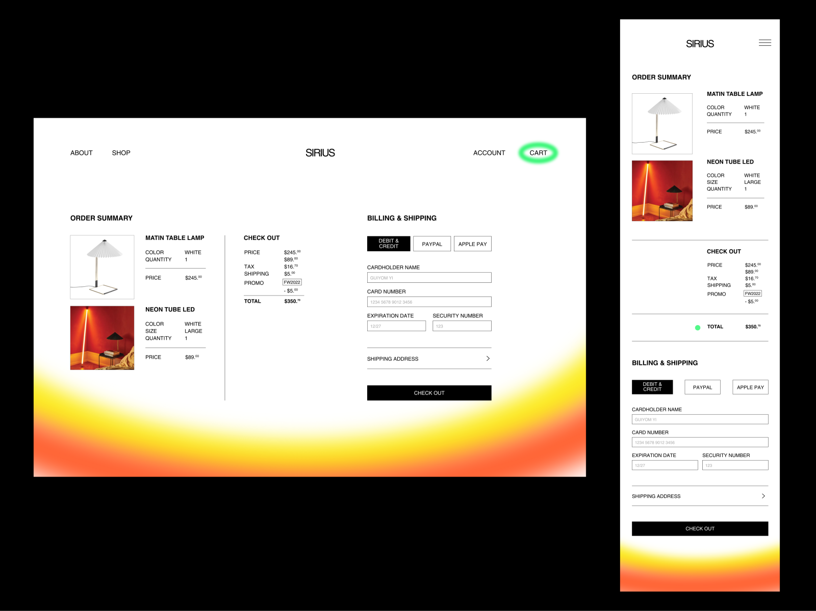 Daily UI :: 002 Checkout by Heerim on Dribbble