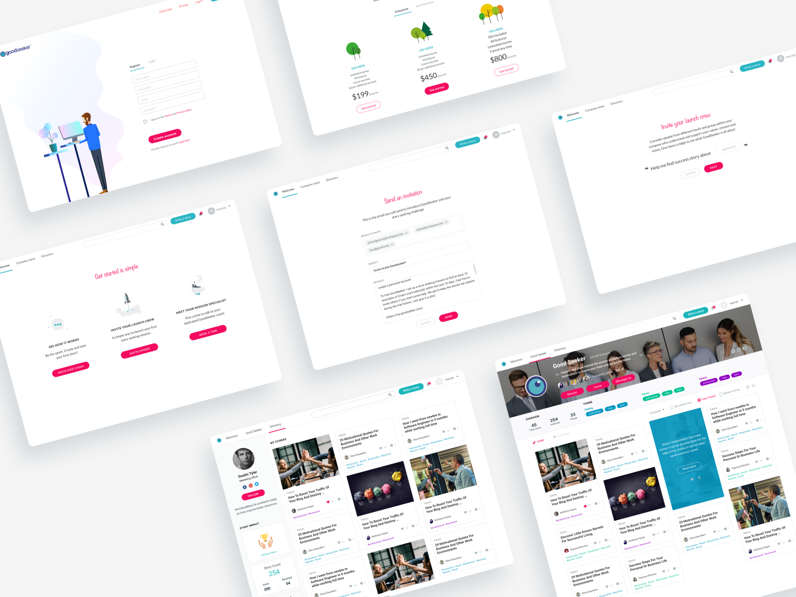Story sharing platform by Trang Bui on Dribbble