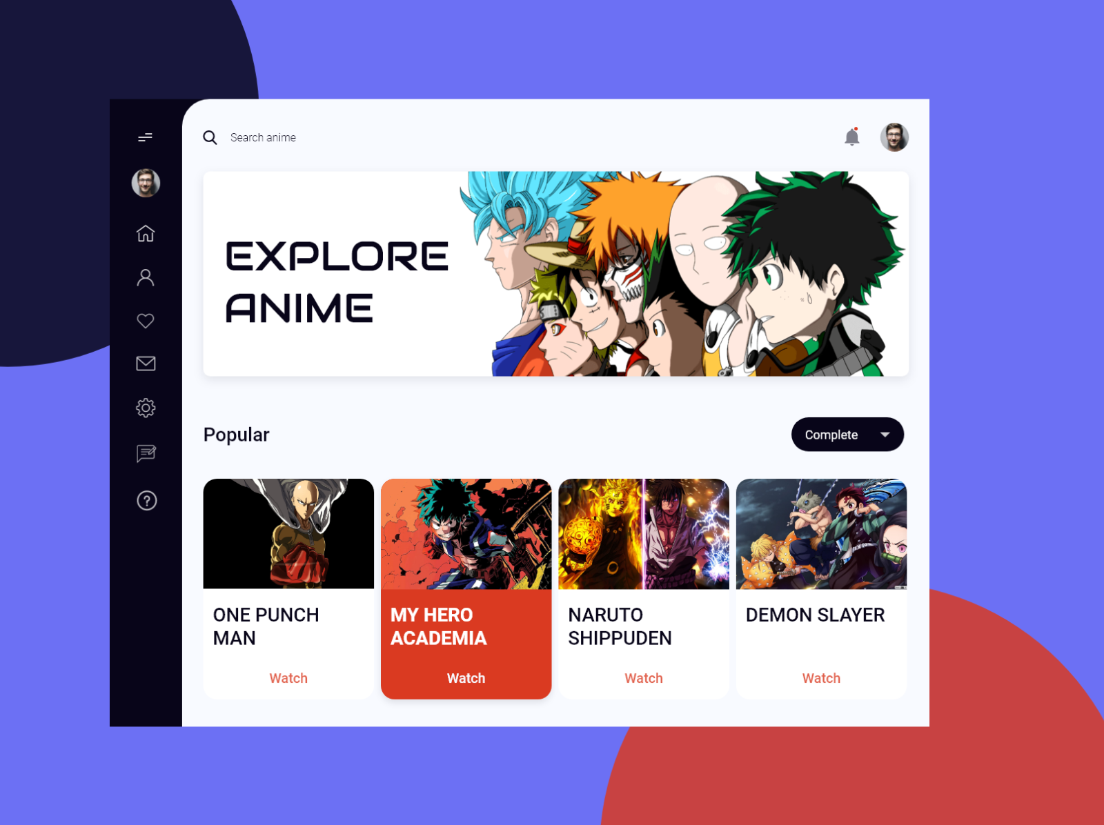 Anime UI Design by Mohamed Ali on Dribbble