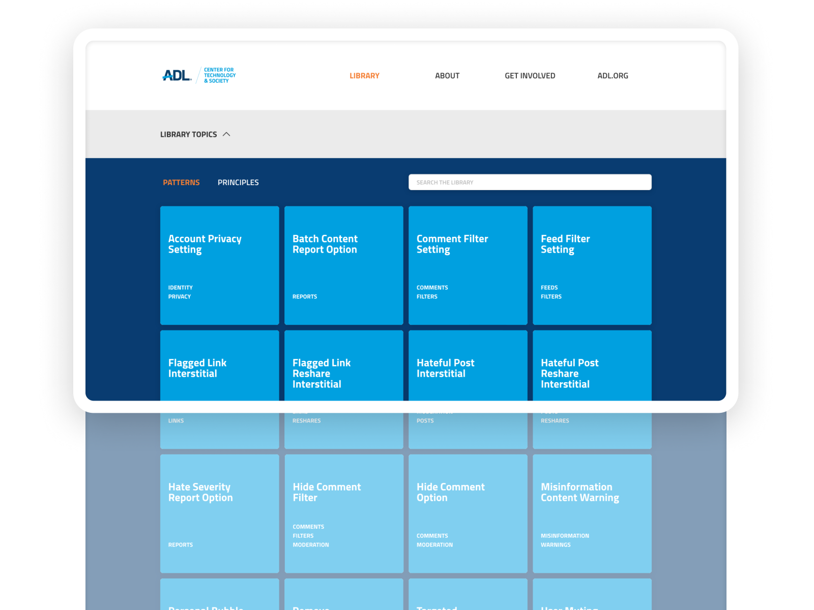 Social Pattern Library – Library Page by Ryan Koble on Dribbble