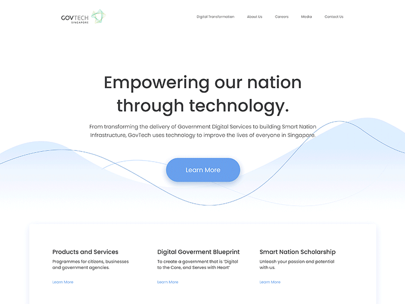 Government official website landing page by A L on Dribbble