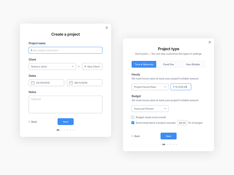 Onboarding Screens — Time Tracking Application by Jayaprakash for Stead ...